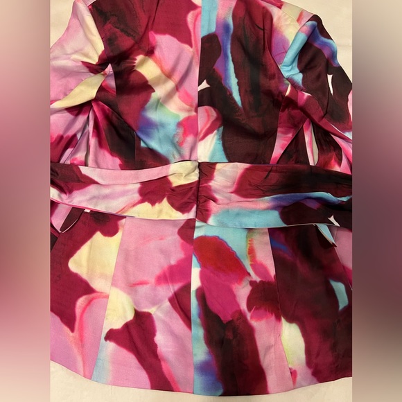 Zara | Jackets & Coats | Zara Multicolor Printed Satin Effect Blazer ...